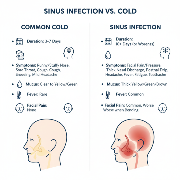 Sinus Infection vs Cold - Signs Of A Sinus Infection vs Cold